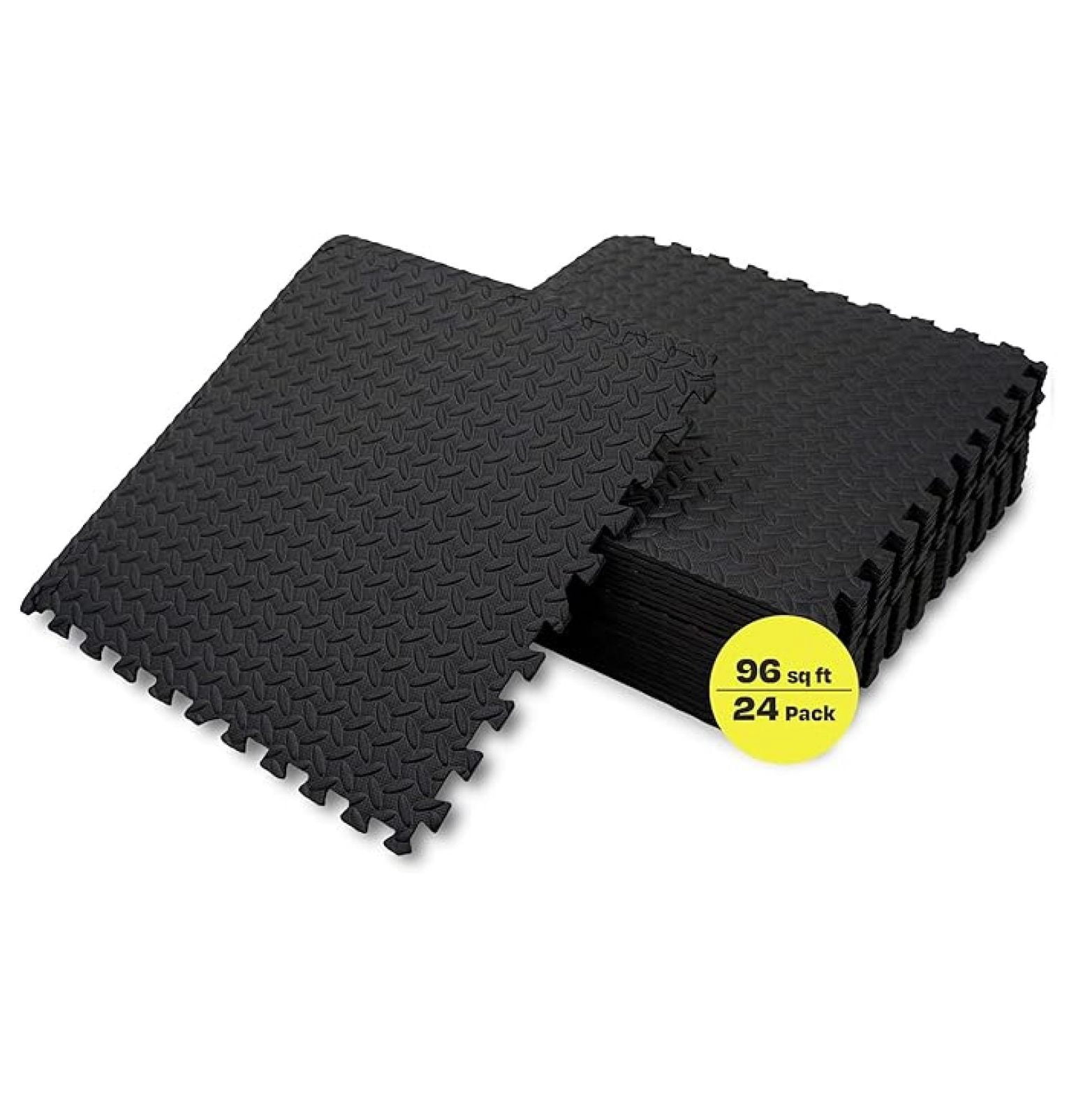 Gym Flooring - 96 Sq Ft (24-Pack) Interlocking Foam Floor Tiles are ...