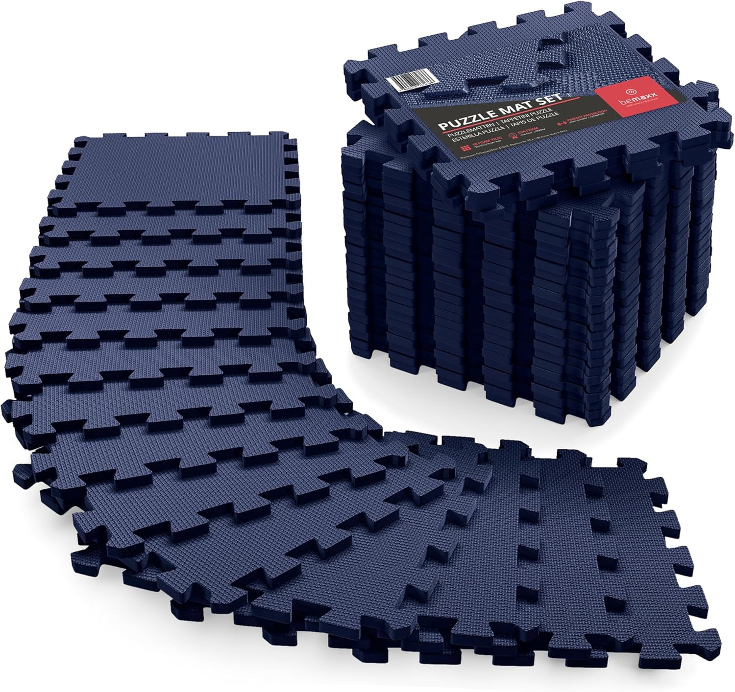 Gym Flooring Set - Interlocking EVA Soft Foam Floor Mat, 18 Pieces ...