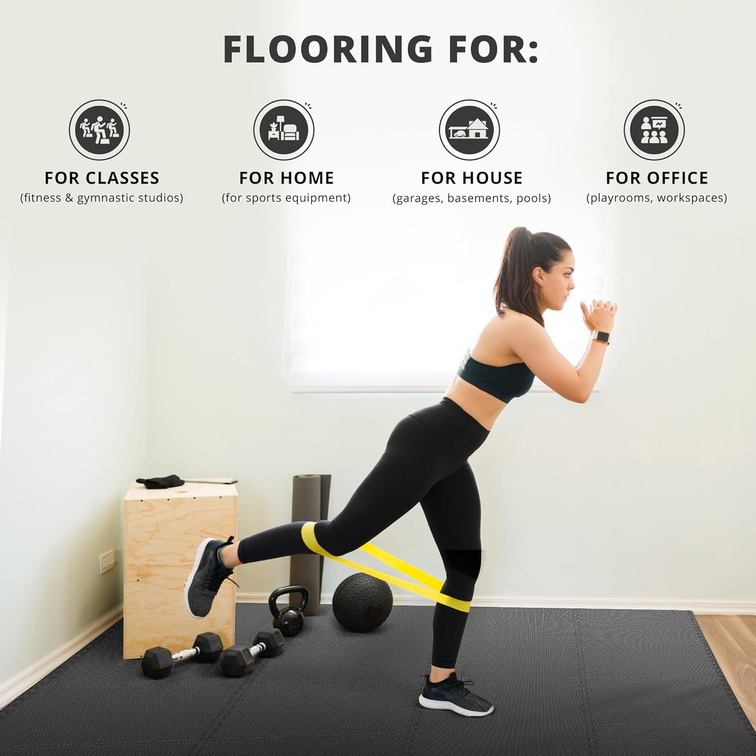 Gym Flooring Set - Interlocking EVA Soft Foam Floor Mat, Pieces Puzzle ...
