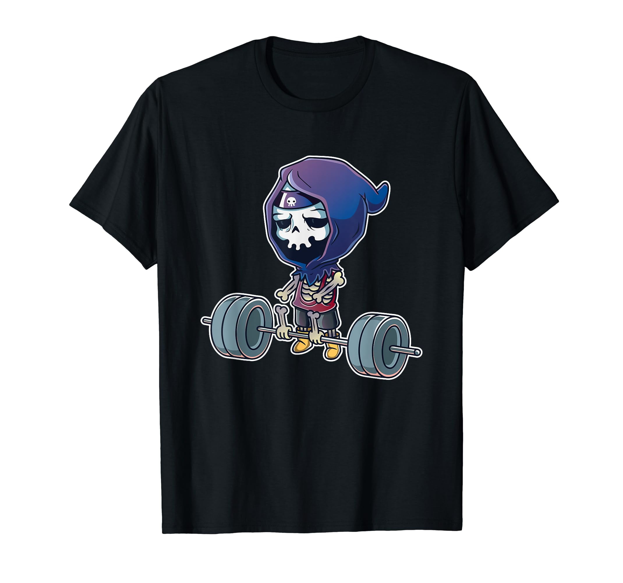 Gym Grim Reaper Deadlift Gym Workout Halloween Bodybuilder T-Shirt ...