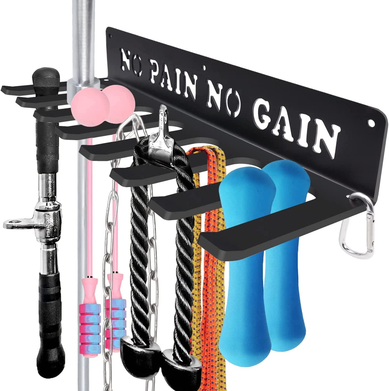 Gym Home Rack 8 Hook Heavy-Duty Wall-mounted Organizer Multi-Purpose ...