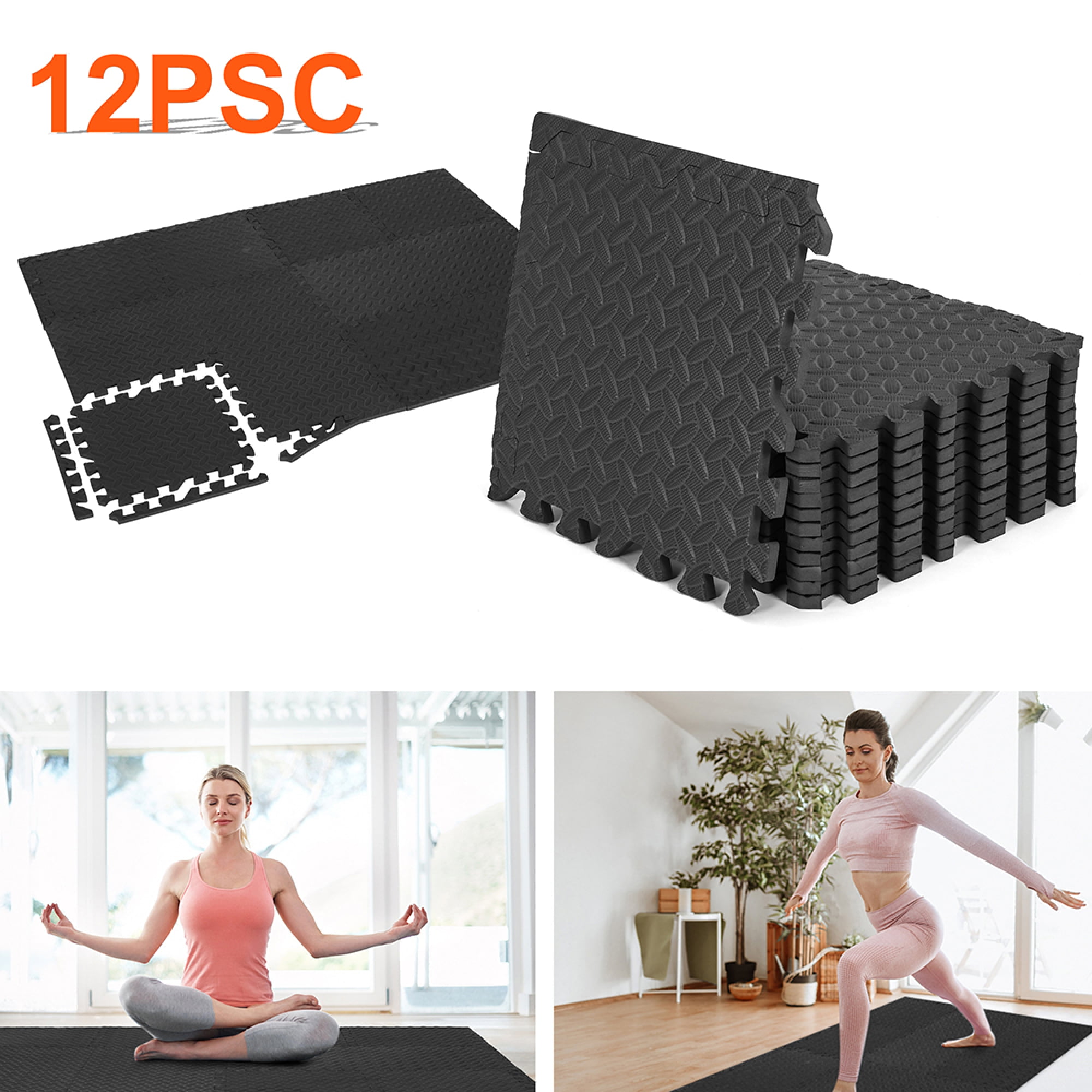 Gym Interlocking Puzzle Mat Extra Thick Exercise Floor Mats Tiles EVA ...