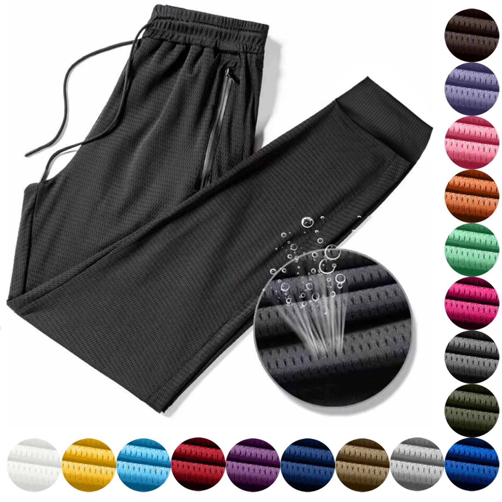 Gym Jogging Workout Pants for Men Women Drawstring Stretch Elastic ...