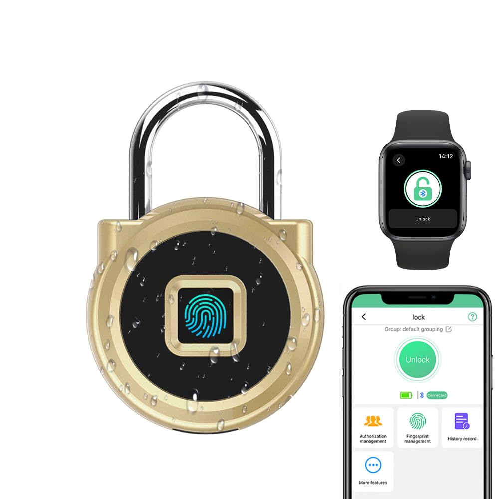 Gym Locker Padlock Fingerprint Padlock with 1000+ App User - Outdoor ...