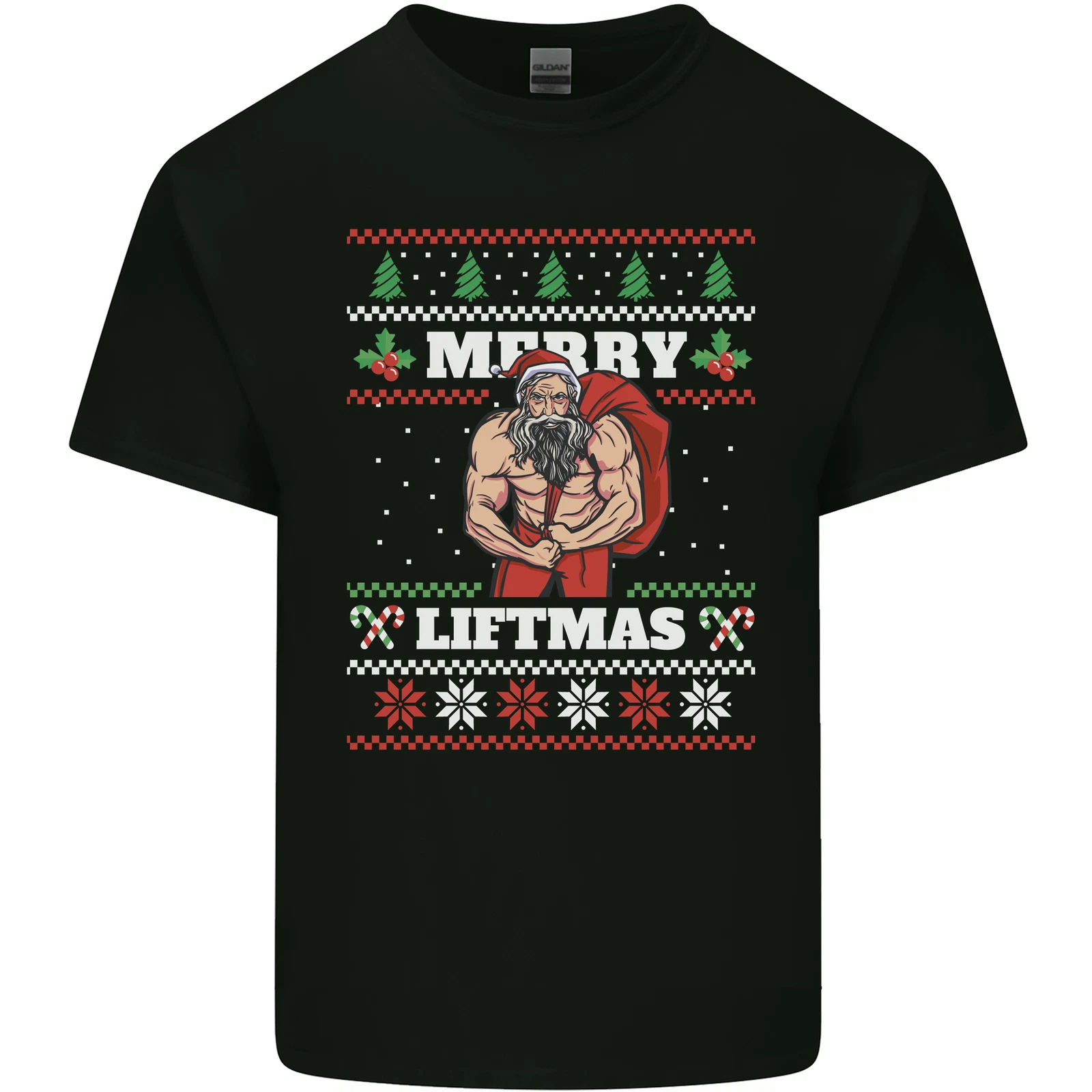 Gym Merry Liftmas Christmas Bodybuilding Workout Fitness Muscle Top ...