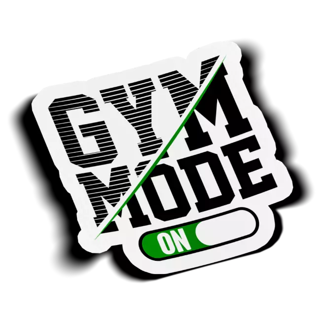 Gym Mode On Fitness Workout Sticker For Tumblers, Laptops, Bumper ...