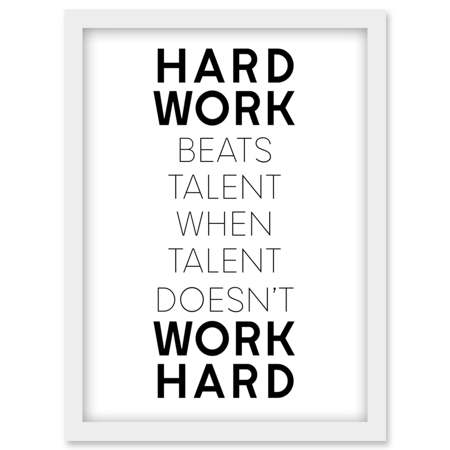 Gym Motivation Hard Work Beats Talent Inspirational Exercise Wall Art ...