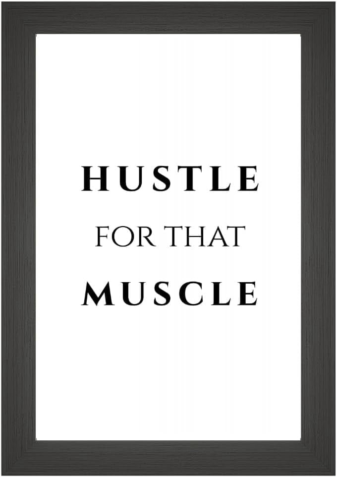 Gym Motivational Poster | Hustle for That Muscle Quote | 11x17 Unframed ...