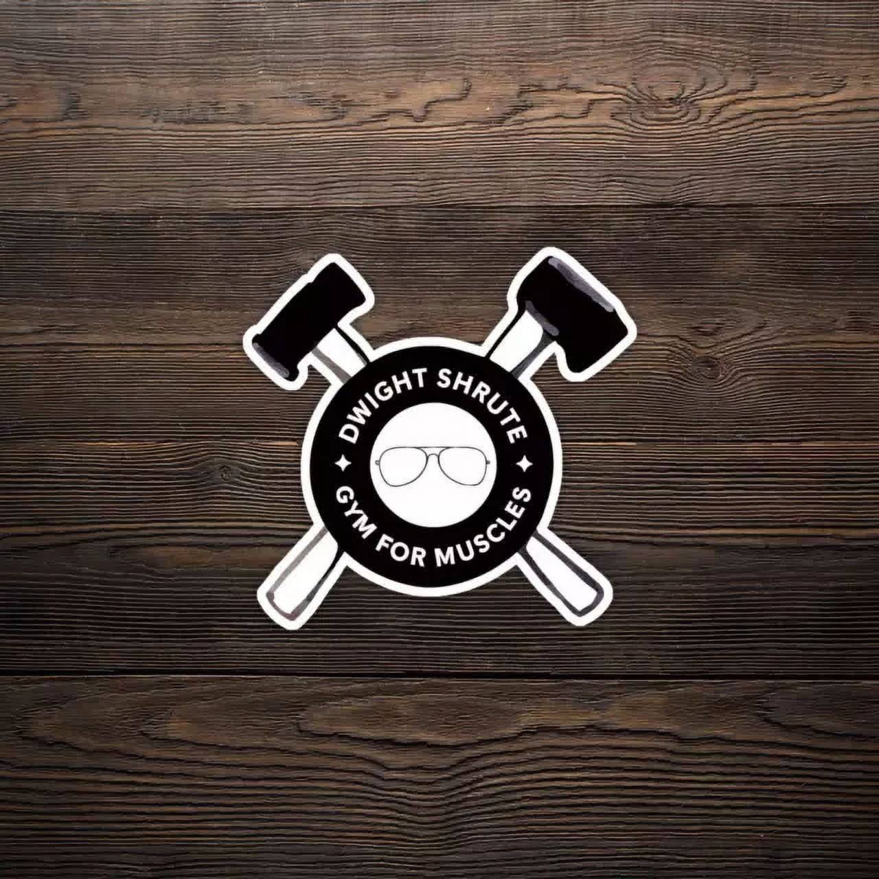 Gym For Muscles Workout Sticker - Dwight Schrute Inspired Glasses ...