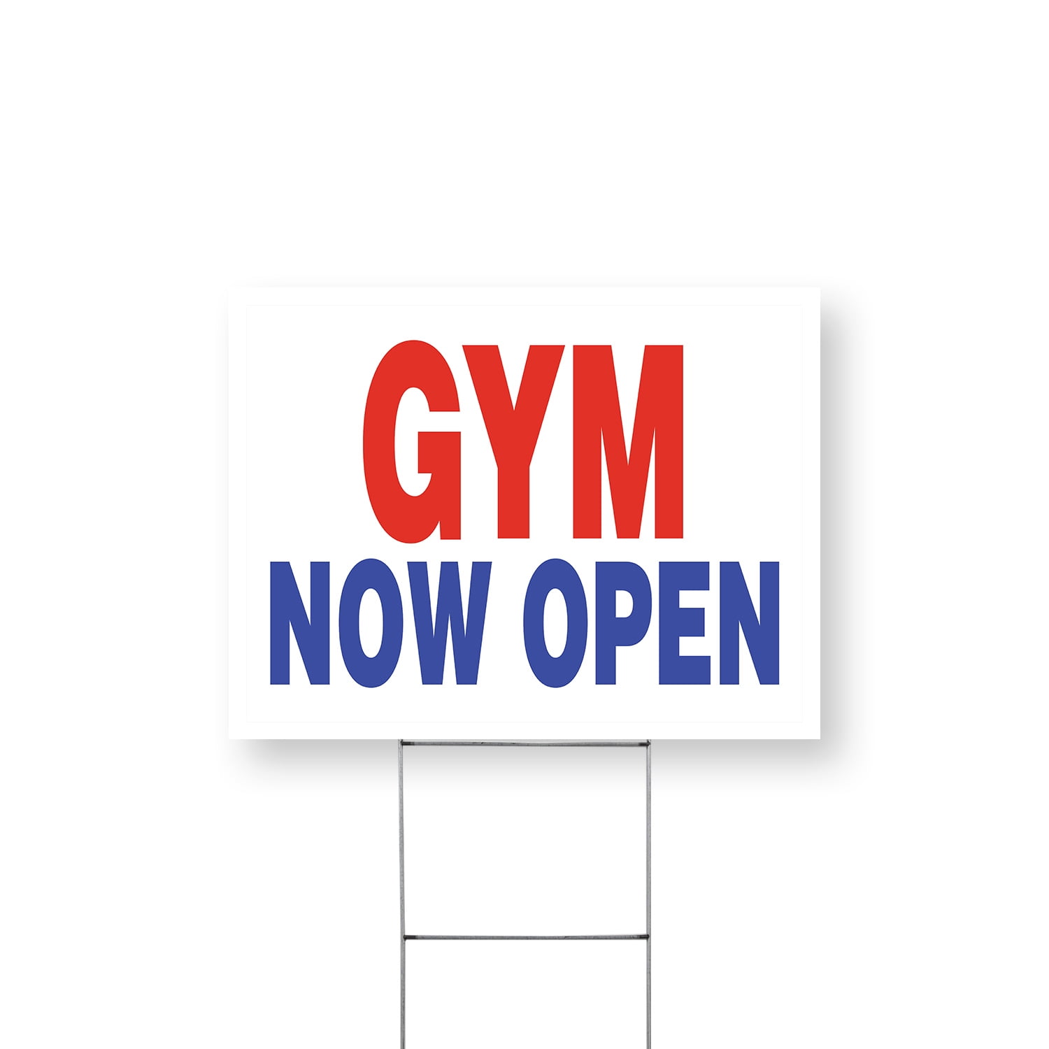 Gym Now Open Yard Sign 18 Inch x 24 Inch Single Sided Weatherproof ...