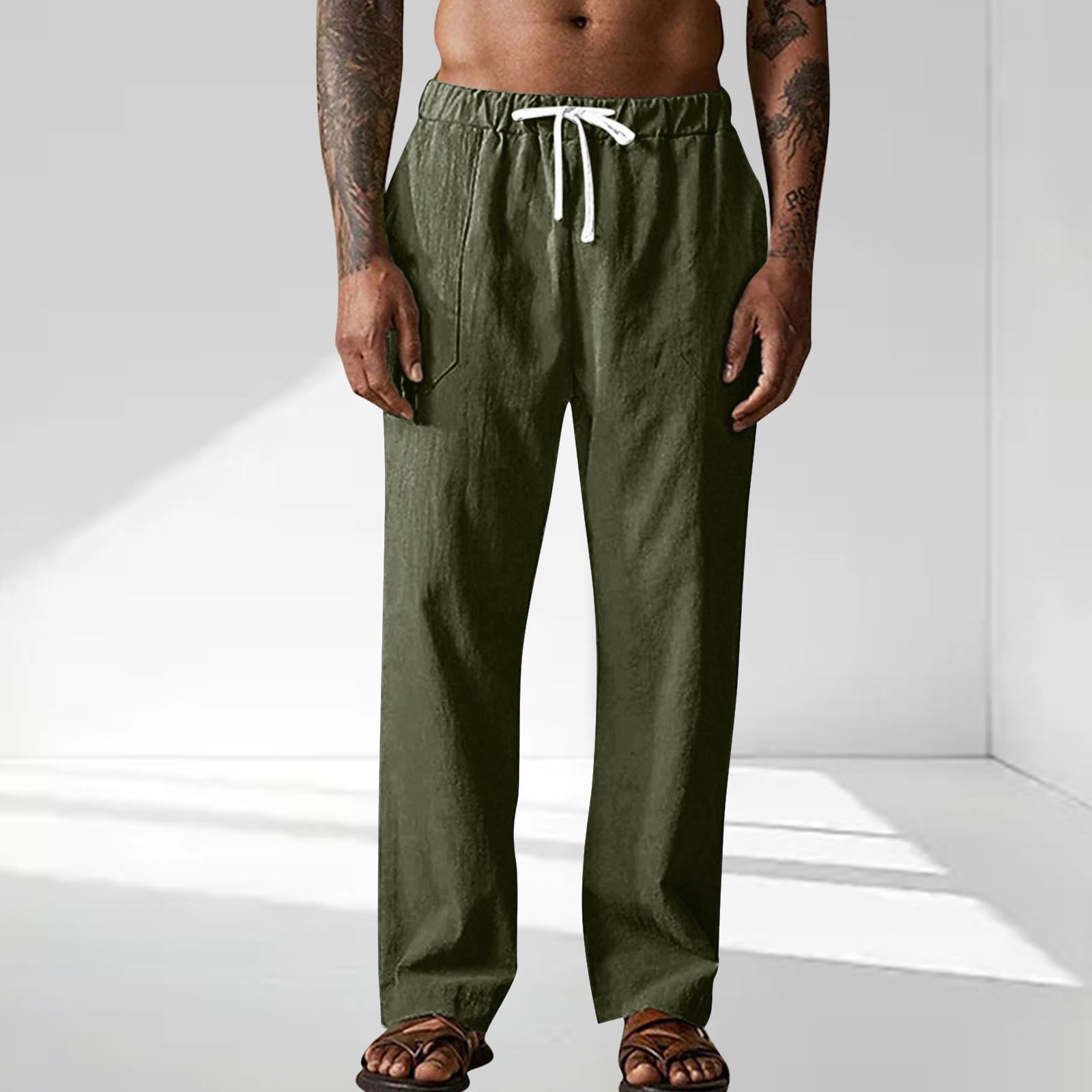 Gym Pants for Men Workout Cotton Sweat Pants Red Mens Sweatpants Black ...