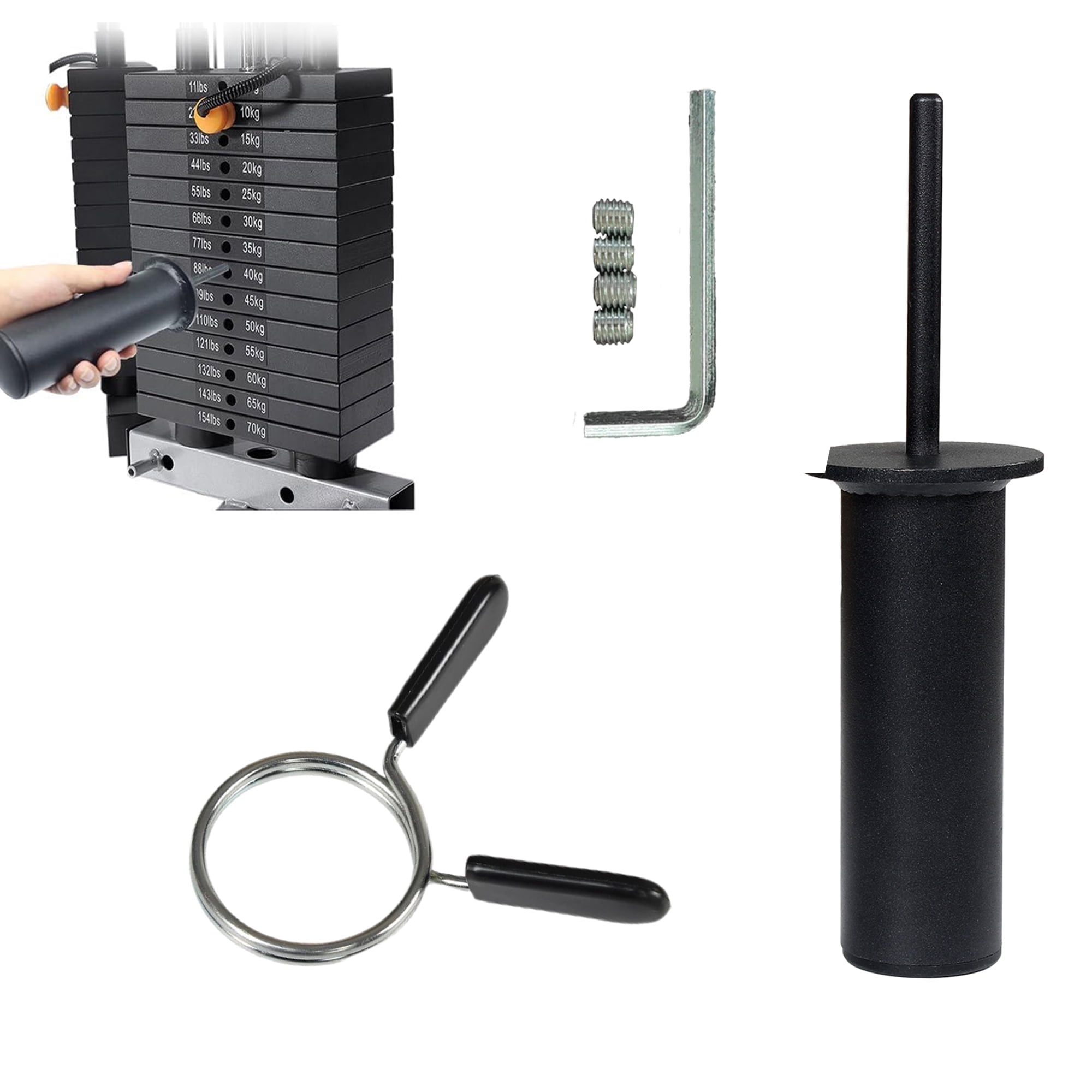 Gym Pin with Spring Clip Collar, 10 x 110 mm, for Olympic Adapter ...