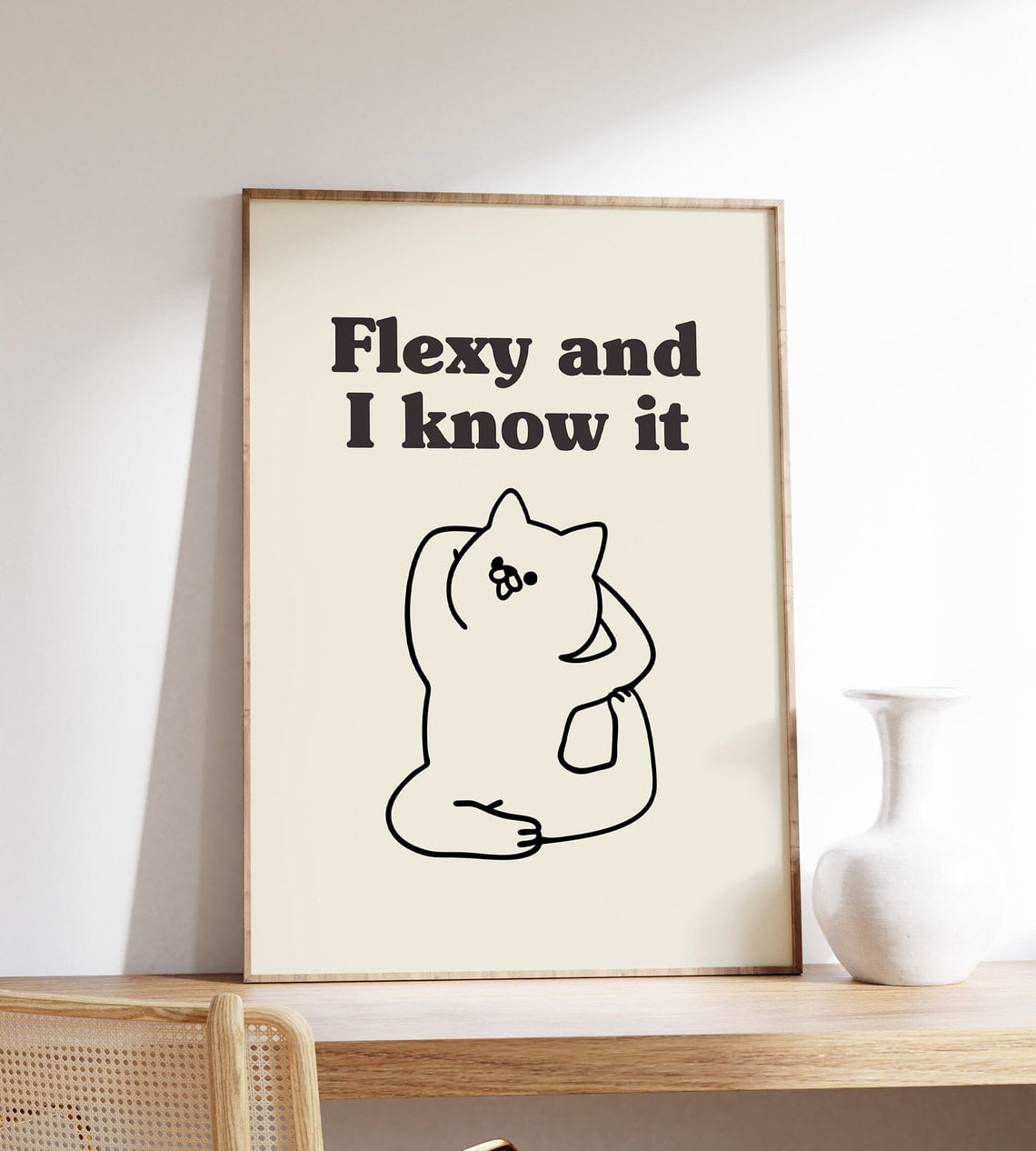 Gym Poster, Flexy And I Know It Black, Workout Poster, Yoga Wall Art, Exercise And Health ...