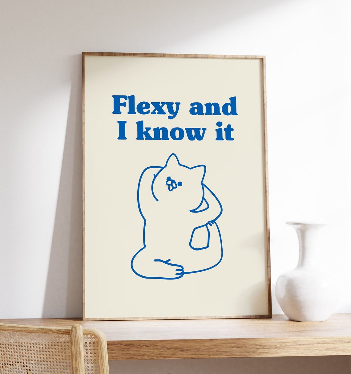 Gym Poster, Flexy And I Know It, Stretching And Workout Poster, Yoga Wall Art, Exercise And ...