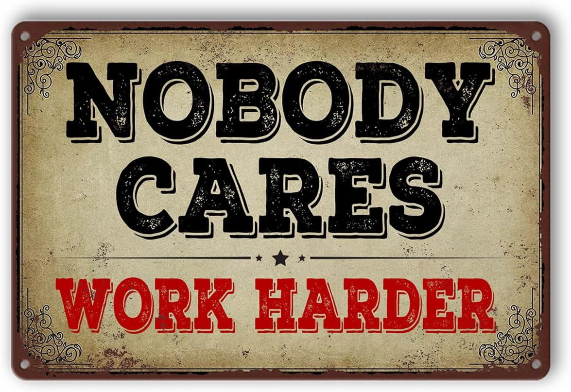 Gym Posters For Home Gym Nobody Cares Work Harder Gym Tin Sign Wall Art ...