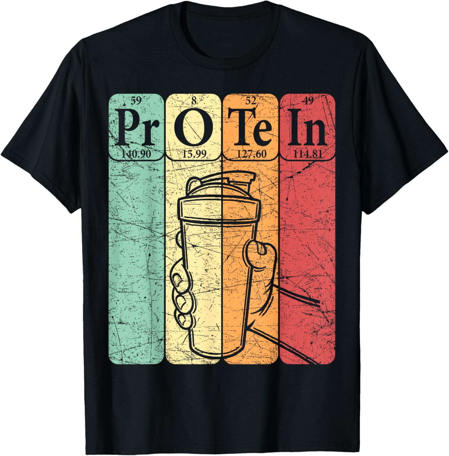 Gym Protein Periodic Table Elements Workout Protein Shake T-Shirt ...