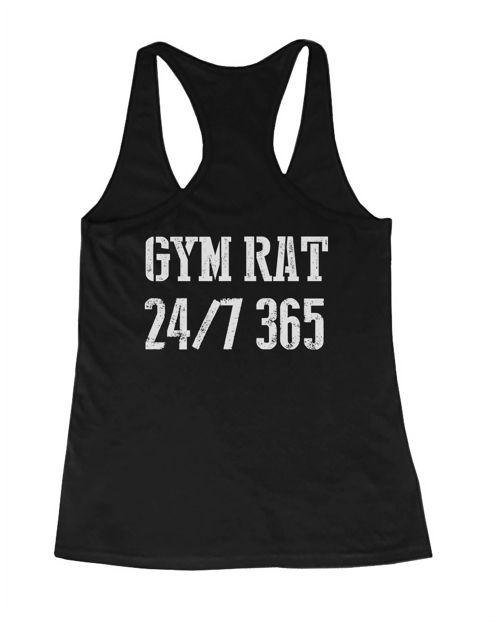 Gym Rat 24 7 365 Back Print Womens Workout Tank Top Sleeveless Sports