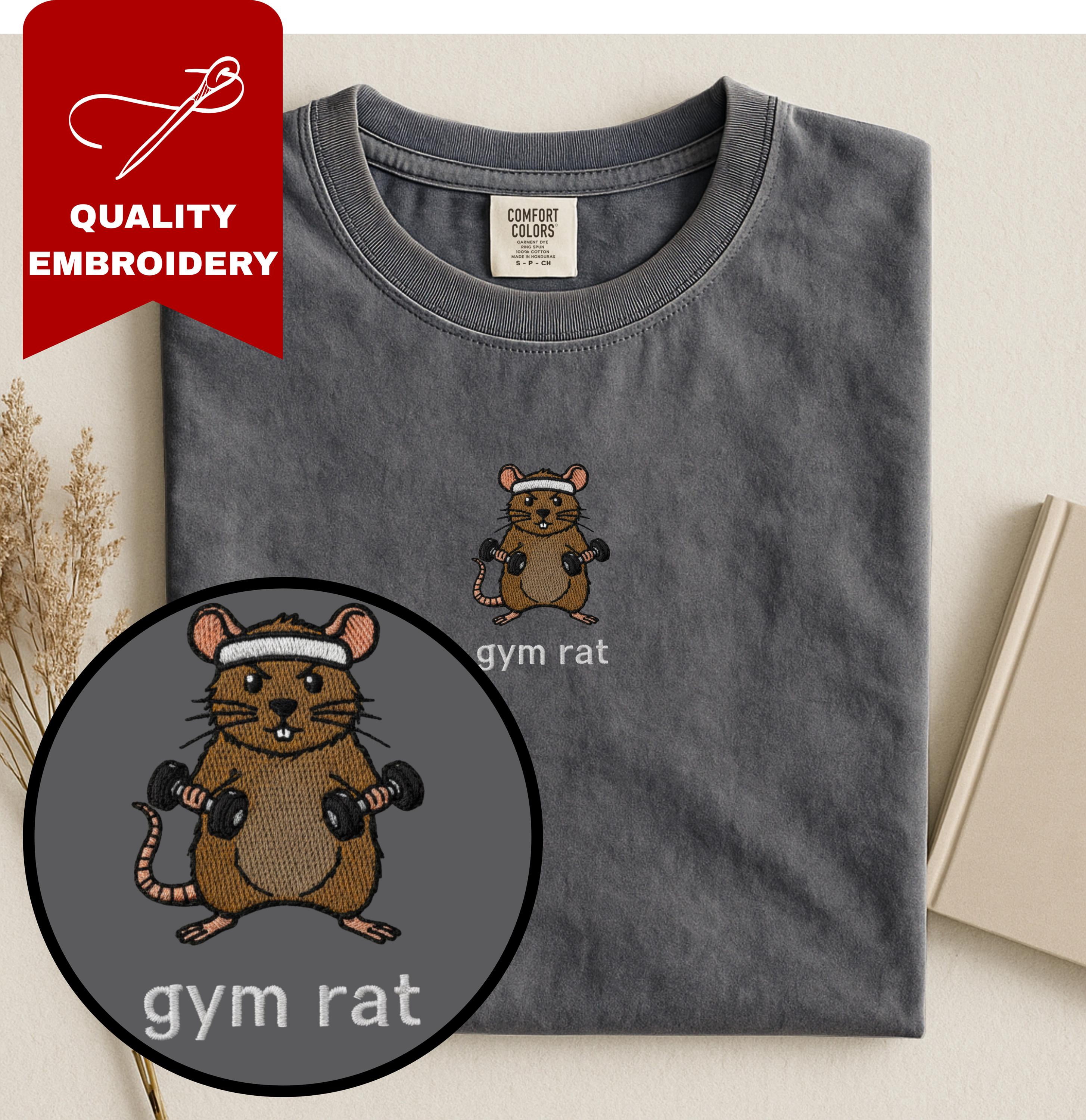 Gym Rat Embroidery Shirt, Gym Rat Shirt, Gift for Gym Lover ...