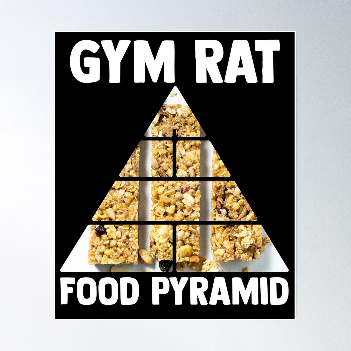 Gym Rat Food Pyramid Bodybuilder Exercise Food Groups Poster Wall Art ...