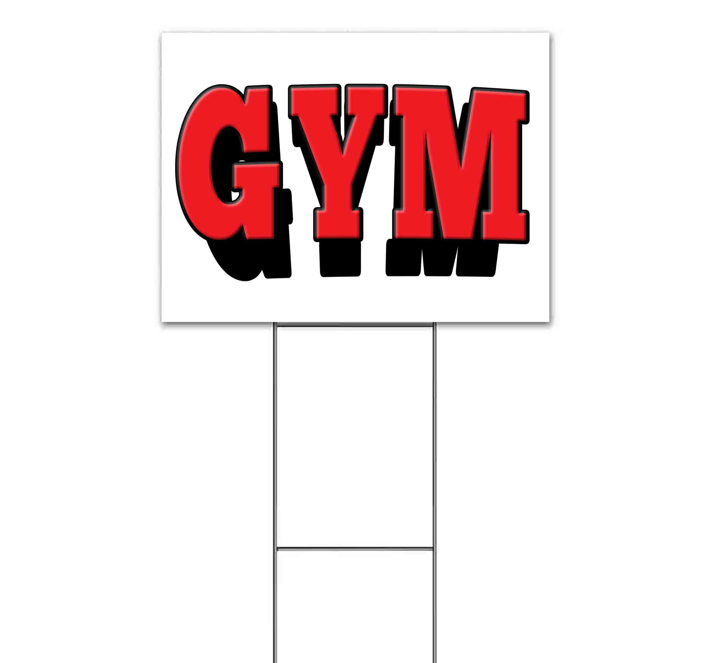 Gym Red (18" x 24") Yard Sign, Includes Metal Step Stake - Walmart ...
