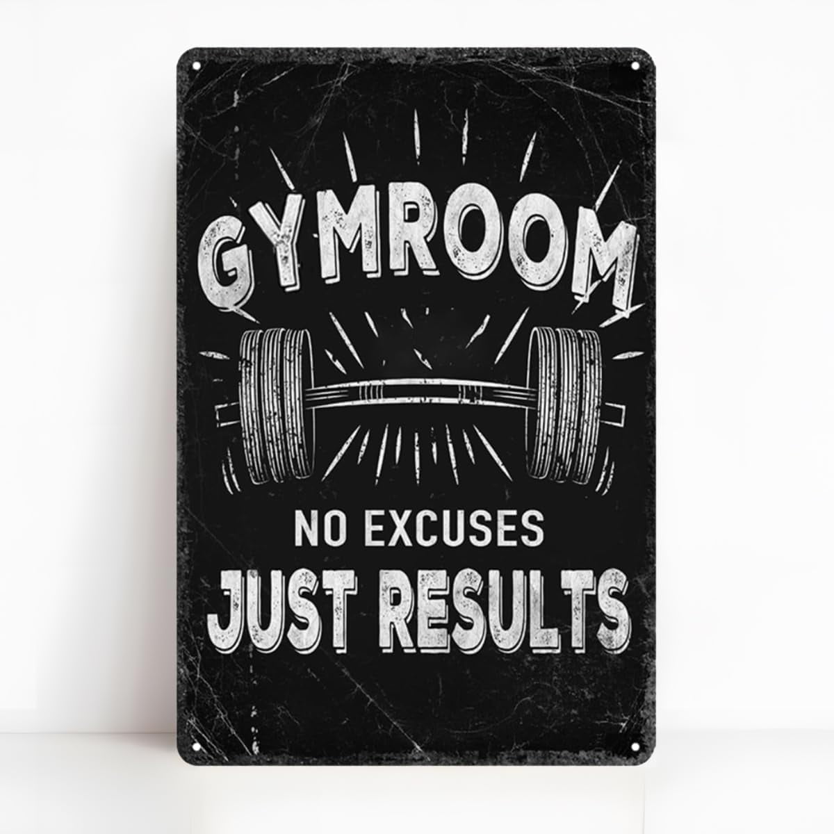 Gym Room Metal Tin Sign Motivational Gym Posters Gym Room No Excuses ...