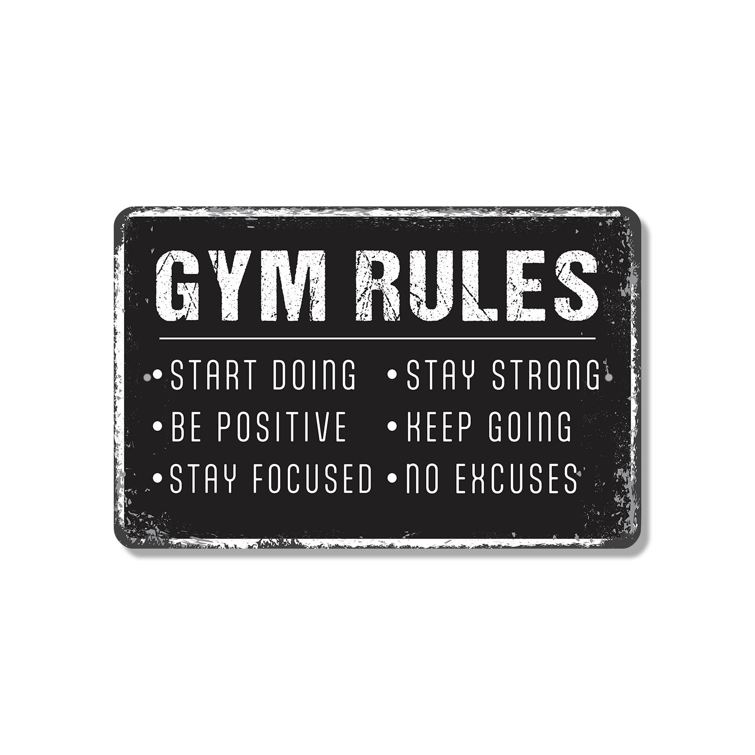 Gym Rules 8 Inch x 12 Inch Novelty Plastic Sign Wipe Gear Rack Weights ...