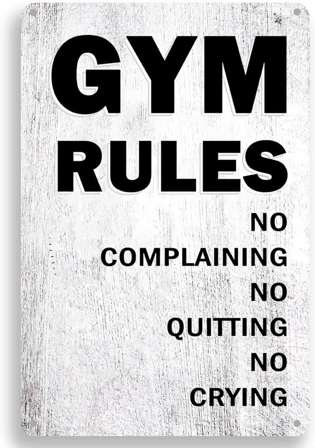 Gym Rules Vintage Metal Sign Gym Inspirational Quotes Wall Art Retro ...