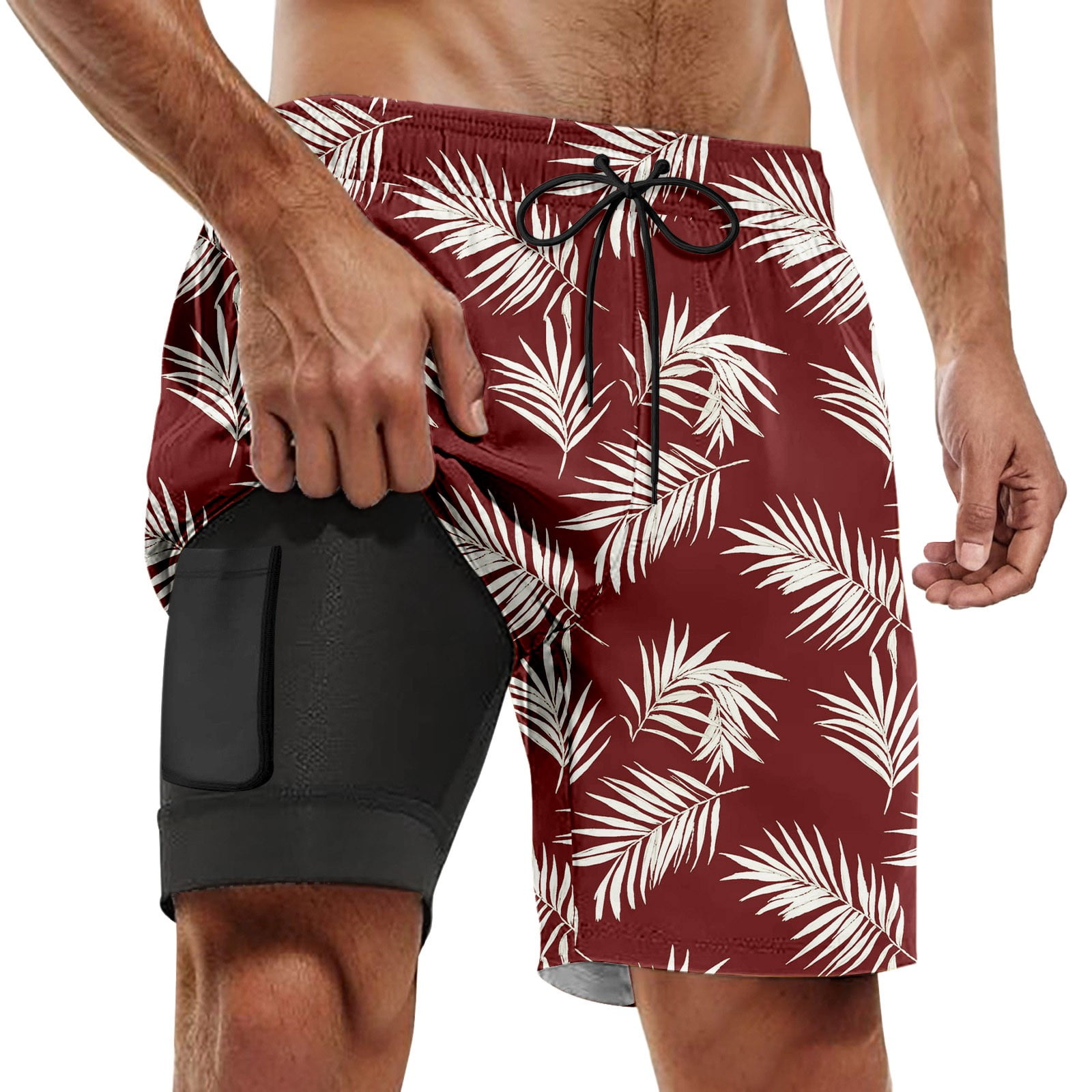 Gym Shorts Men European Summer Beach Shorts Casual Coconut Tree Hawaii ...