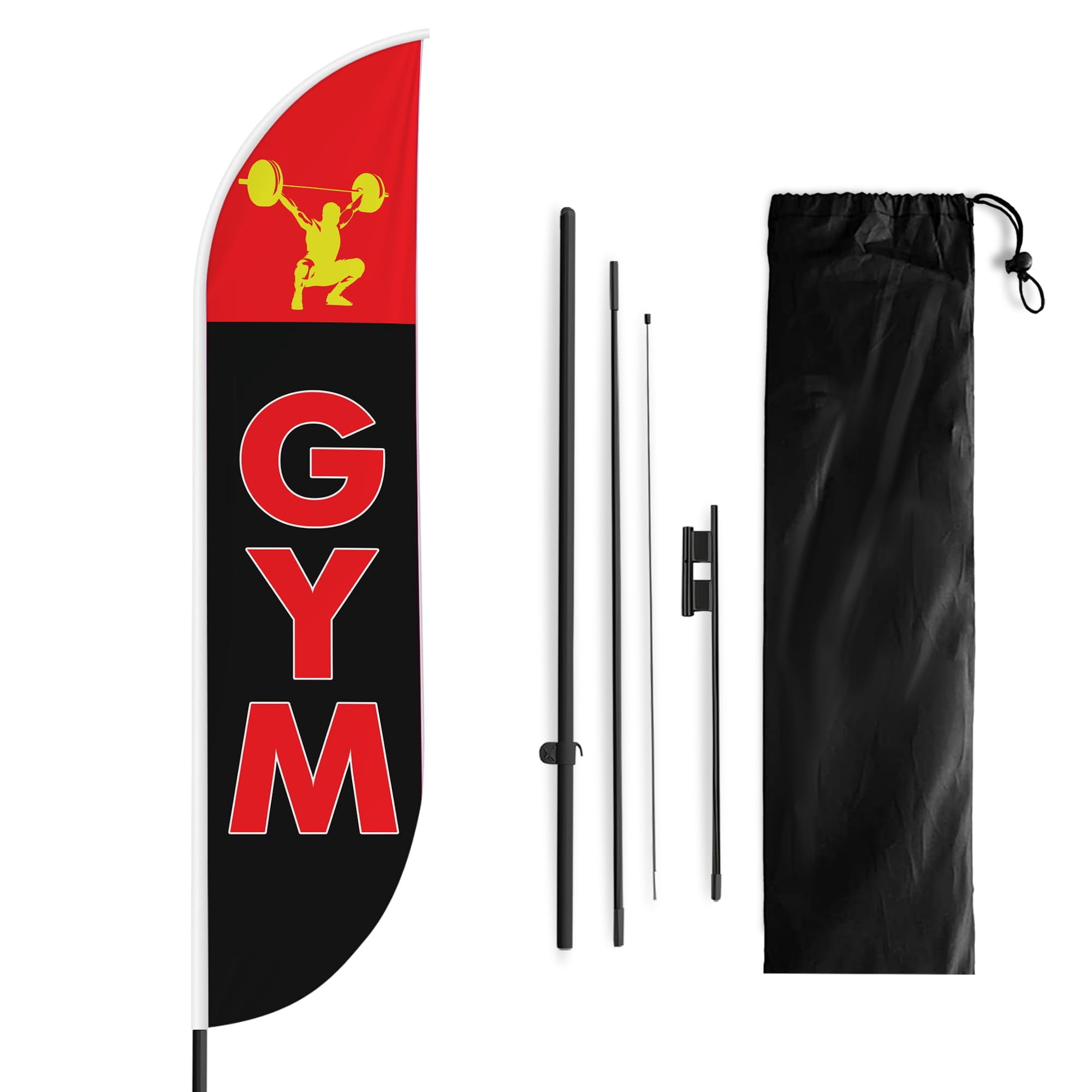 Gym Sign feather flag Pole Kit for Outdoor by Mavis Printing | 15 FEET ...