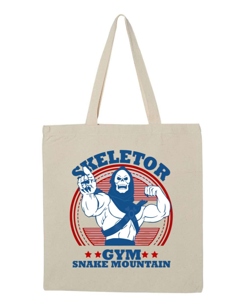 Gym Snake Tote Bag with Skeletor Workout Parody in Power Style ...