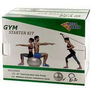 Gym Starter Kit with Exercise Ball, Pump & Resistance Band (Available ...