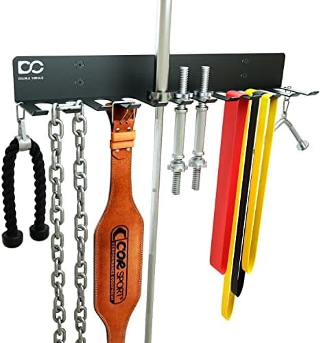 Gym Storage Rack with 12 Hooks, Multi Purpose Gym Equipment Wall Rack ...