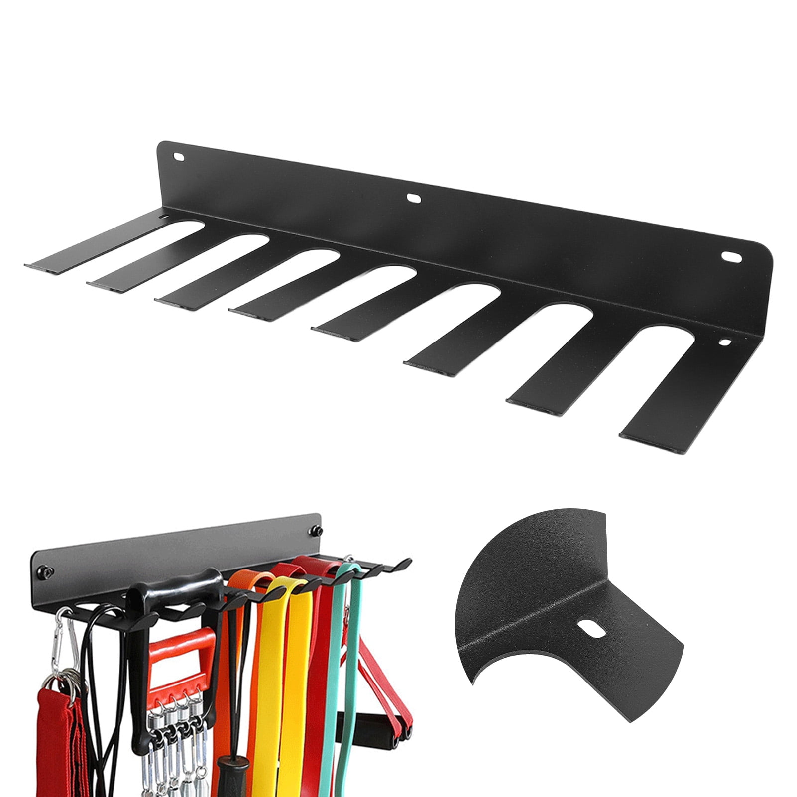 Gym Storage Rack 8 Hook Wall Mount Heavy Duty Fitness Equipment Storage ...