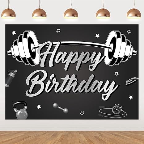 Gym Theme Birthday Party Backdrop 7x5ft, Weight Lifting Party ...