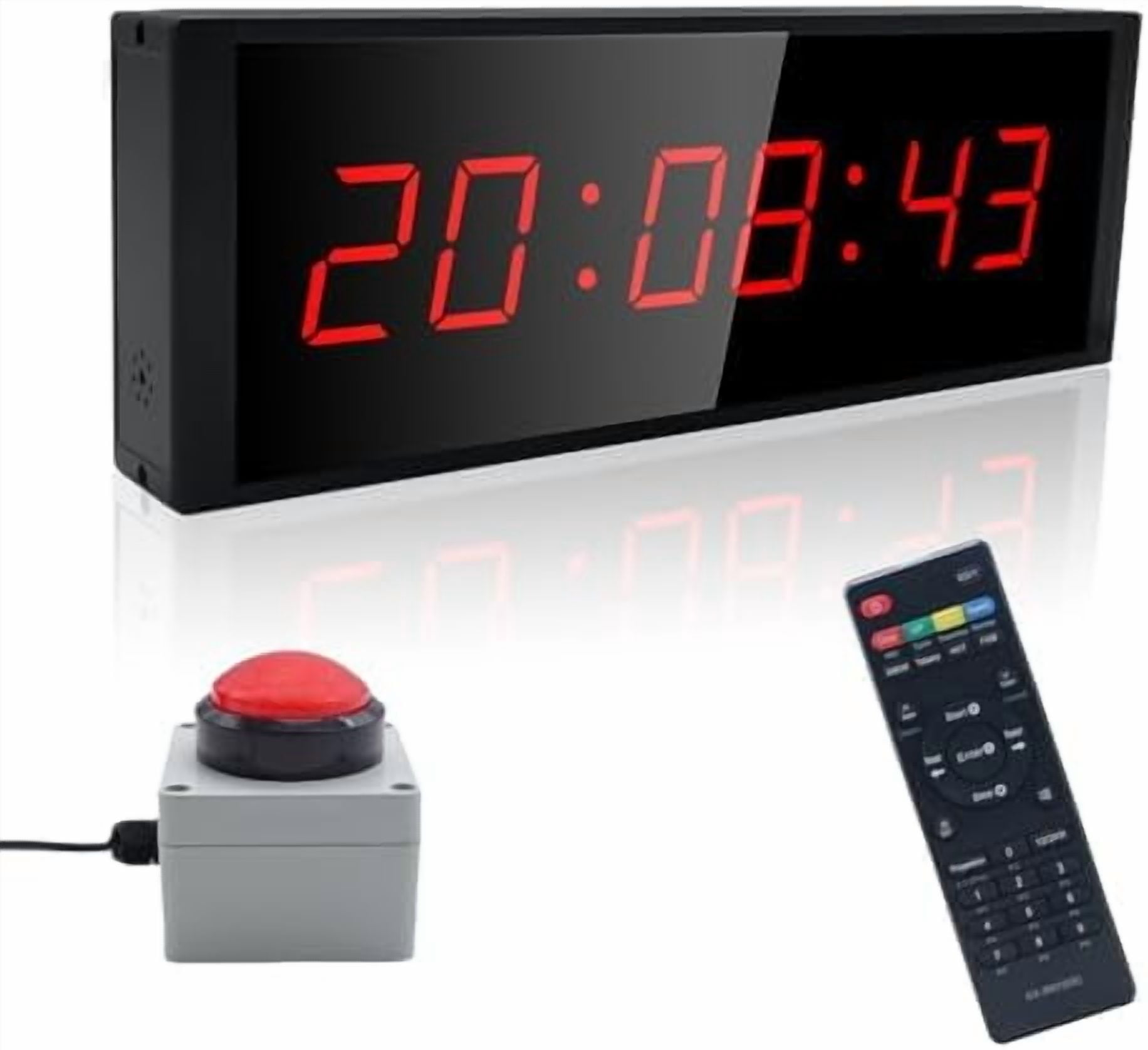 Gym Timer Clock with Start/Stop Button,12/24H Digital Wall Clock with ...