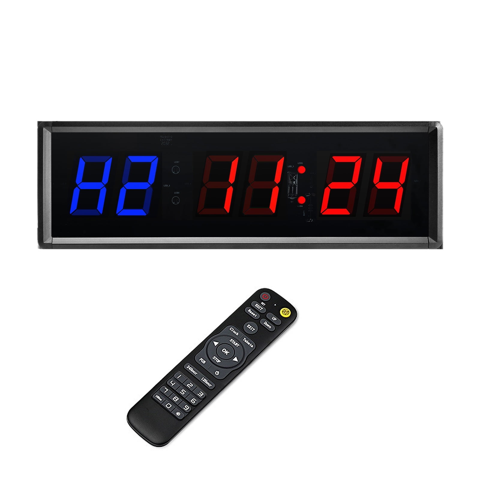 Gym Timer Stopwatch 1.5-in Remote Control Aluminum Alloy Acrylic Panel ...