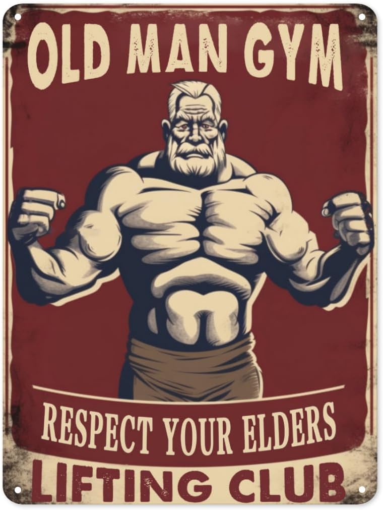 Gym Tin Sign Gym Sport Metal Tin Signs Old Man Gym Sign Gym ...