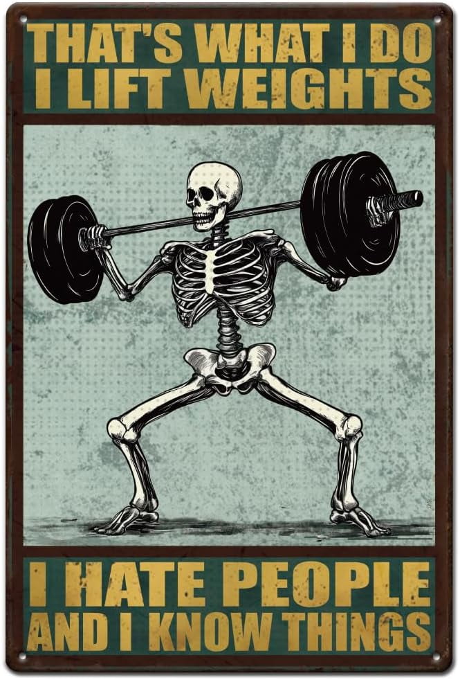 Gym Tin Sign Weightlifting Metal Tin Signs Lift Weights Know Things ...