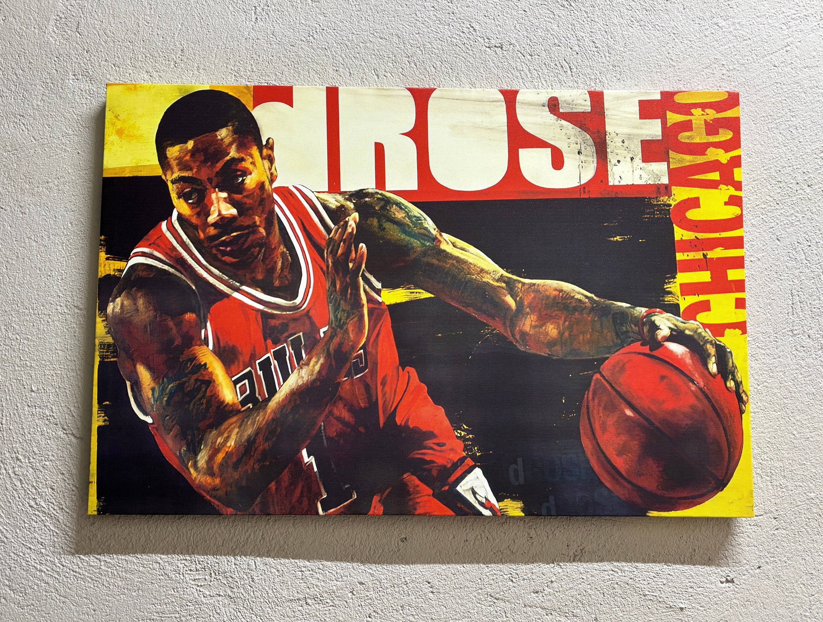 Gym Wall Art, Man Cave Art, Basketball Player Art Canvas, Derrick Rose ...