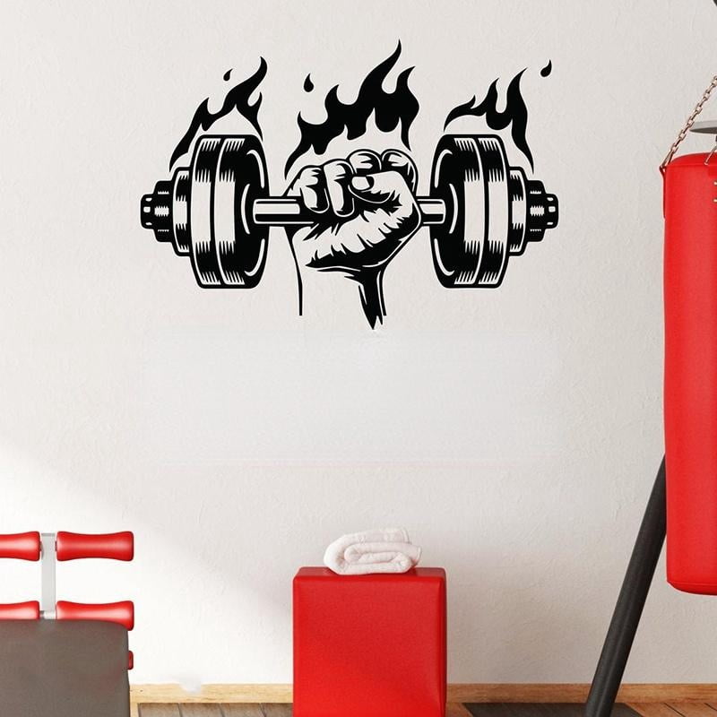 Gym Wall Decal Fitness Bodybuilding Inspirational GYM Vinyl Sticker ...