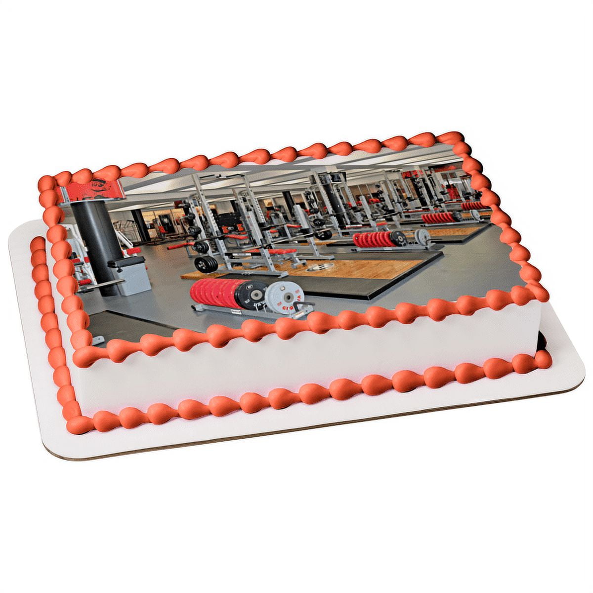 Athlete Training Gym Weight Room Decorative Cupcake Picture Edible Cake ...