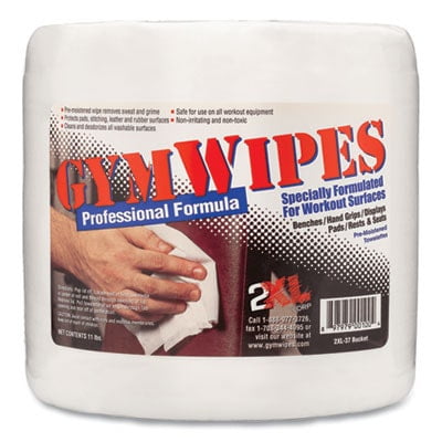 2XL Gym Wipes Professional, 1-Ply, 6 x 8, Unscented, White, 700/Pack, 4 ...