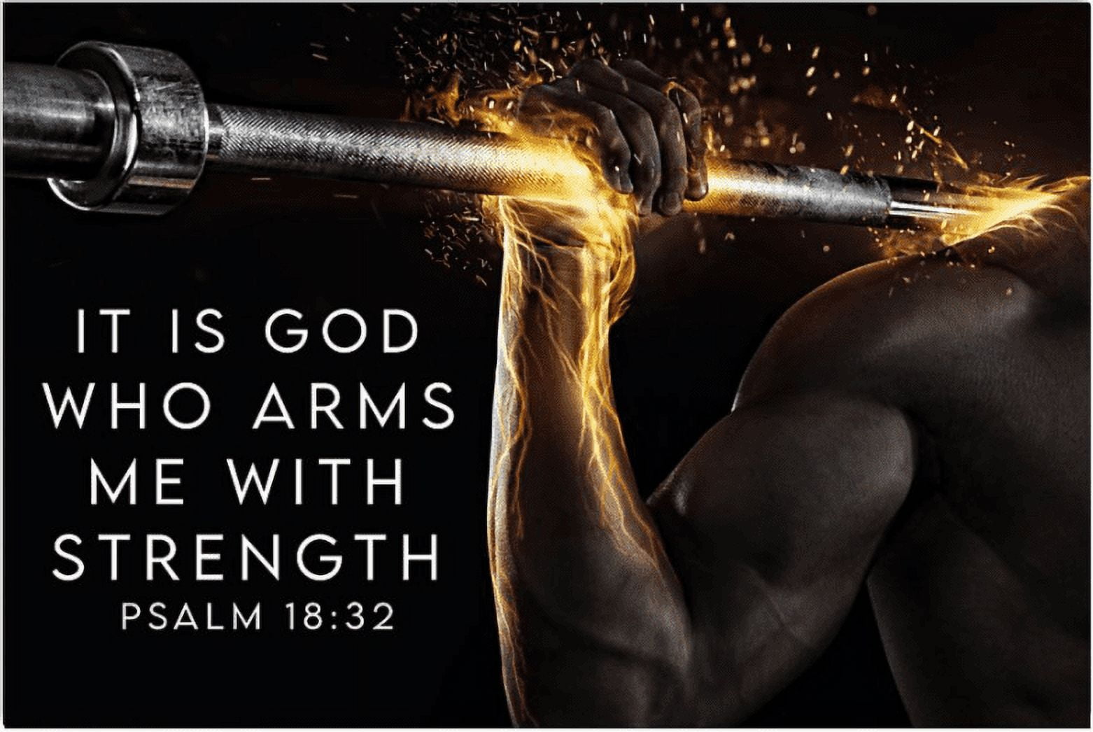 Gym it is god who arms me with strength poster 16 x 24 Inch Poster ...