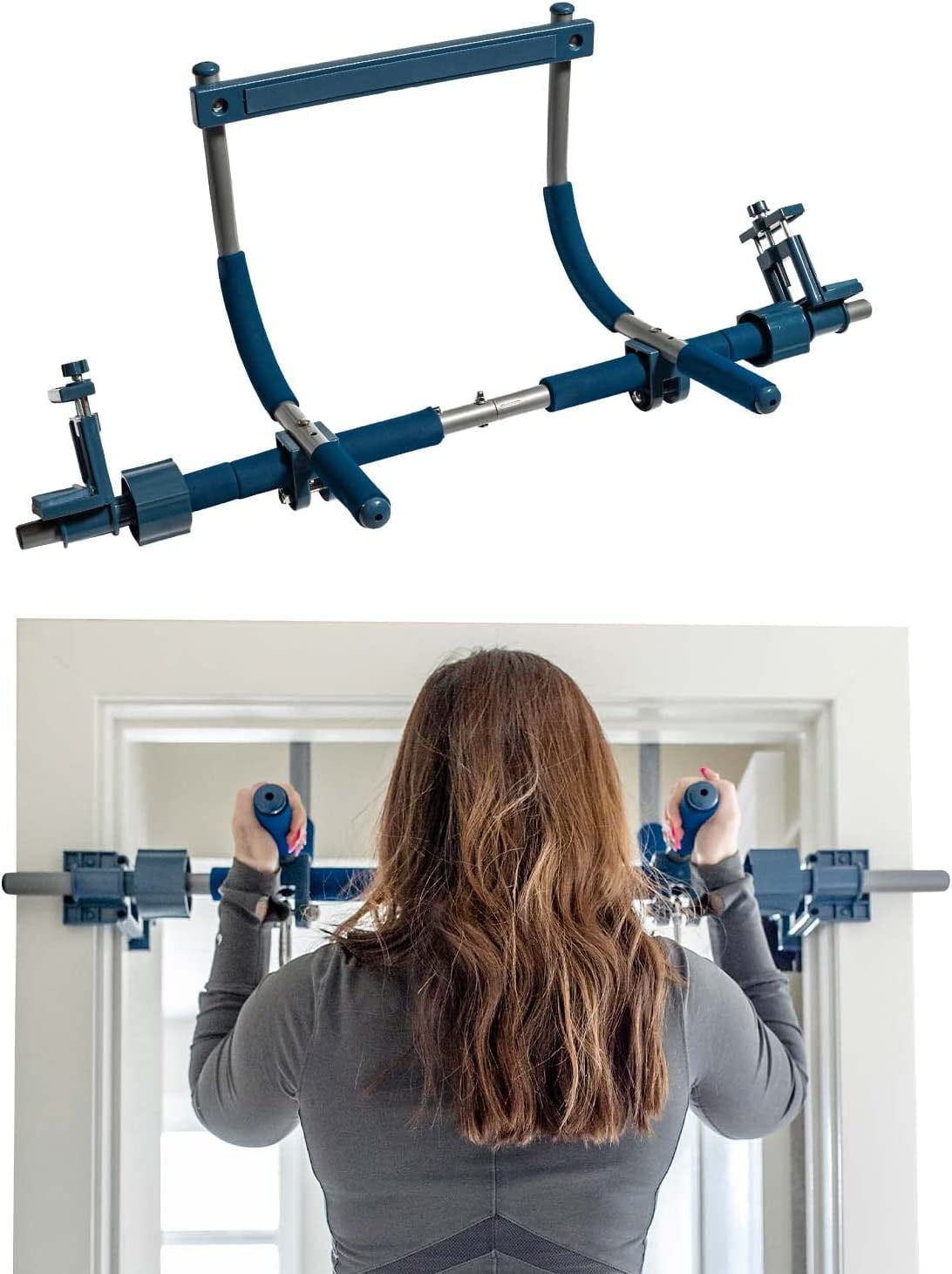 Gym1 Deluxe Doorway Gym Pull-Up Bar, Heavy-Duty, Supports 300 lbs, Easy ...