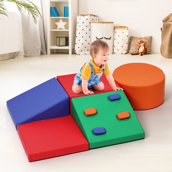 GymChoice 5pc Kids Climbing Play Set, Lightweight, Soft Foam Blocks ...