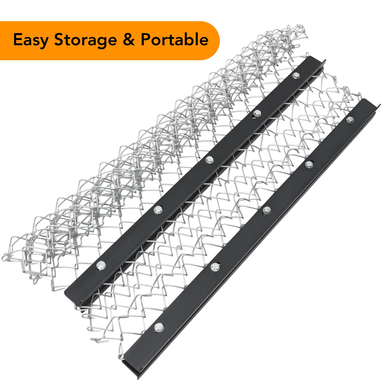 GymChoice Driveway Drag, 74 Inch Heavy Duty Steel Drag Harrow with 2 ...