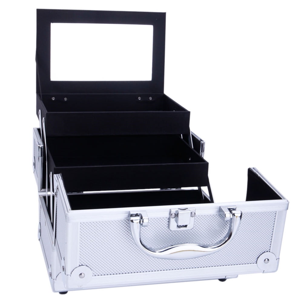 GymChoice Portable Cosmetic Case with Mirror Makeup Train Case Jewelry ...