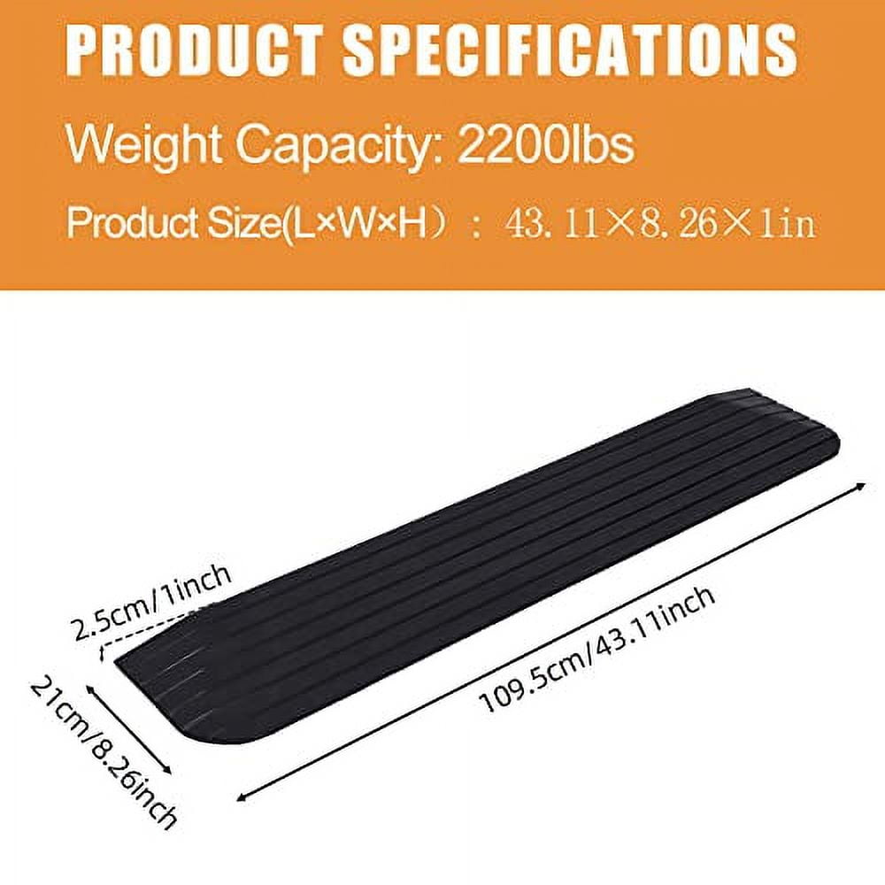 GymChoice Portable Rubber Threshold Ramp for Doorways, Wheelchair ...