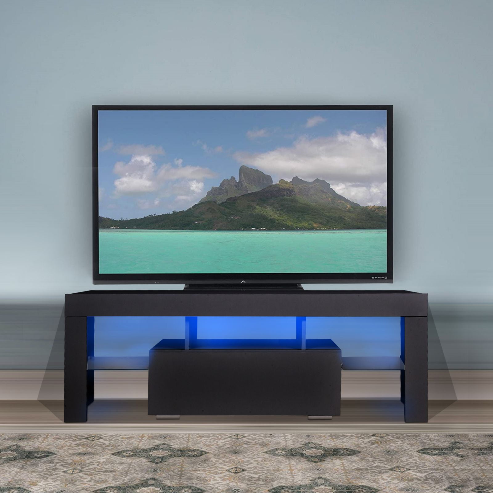 GymChoice TV Stand for TVs Up to 43", Modern TV Stand with 16 Color LED ...