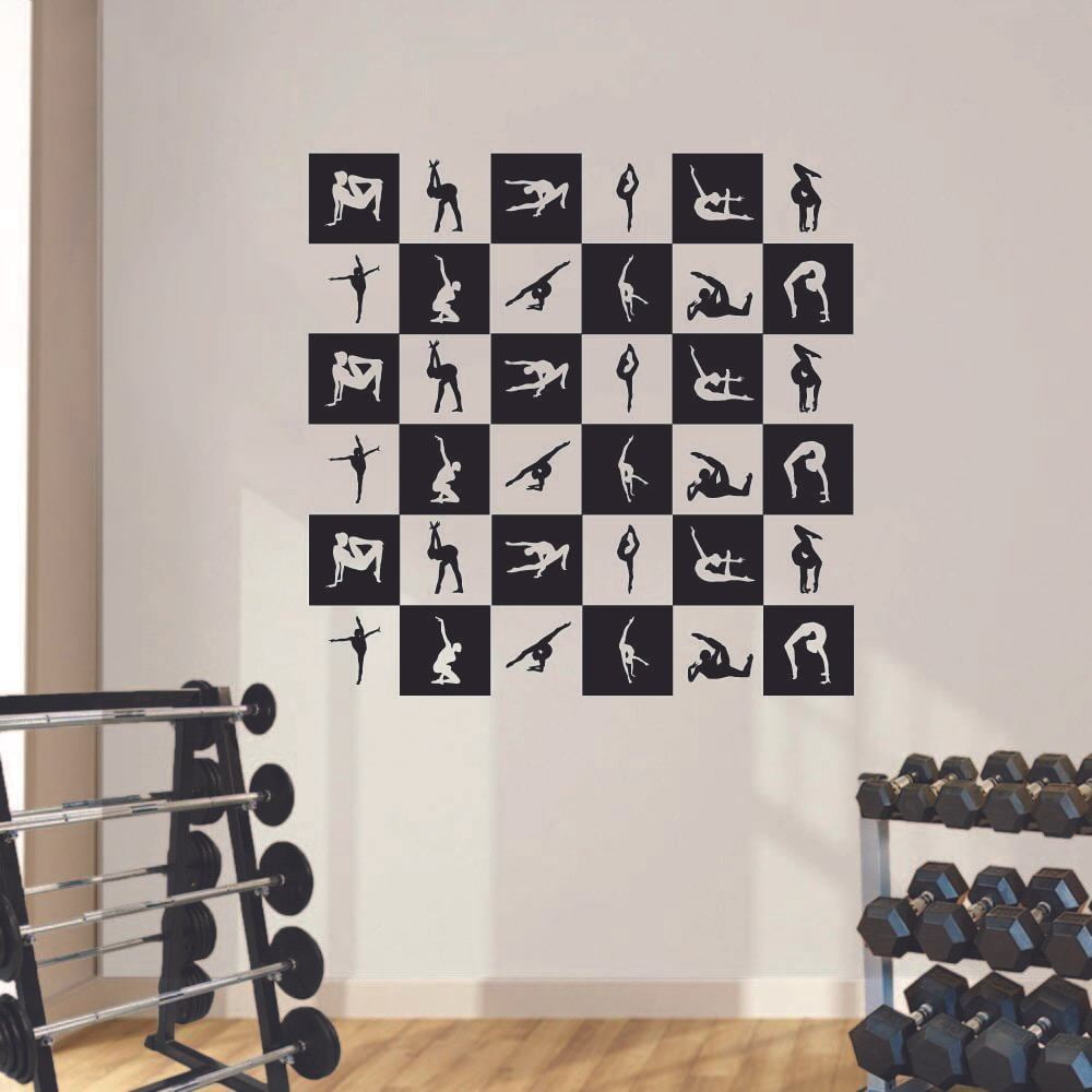 Gymansts Poses Silhouette Gymnastics Motivation Quote Wall Sticker Art ...